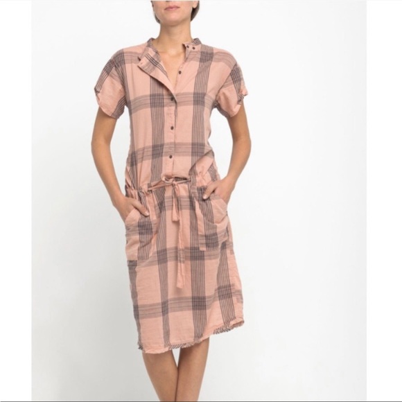 Humanoid Dresses Humanoid Pink And Black Plaid Shirt Dress Small Poshmark